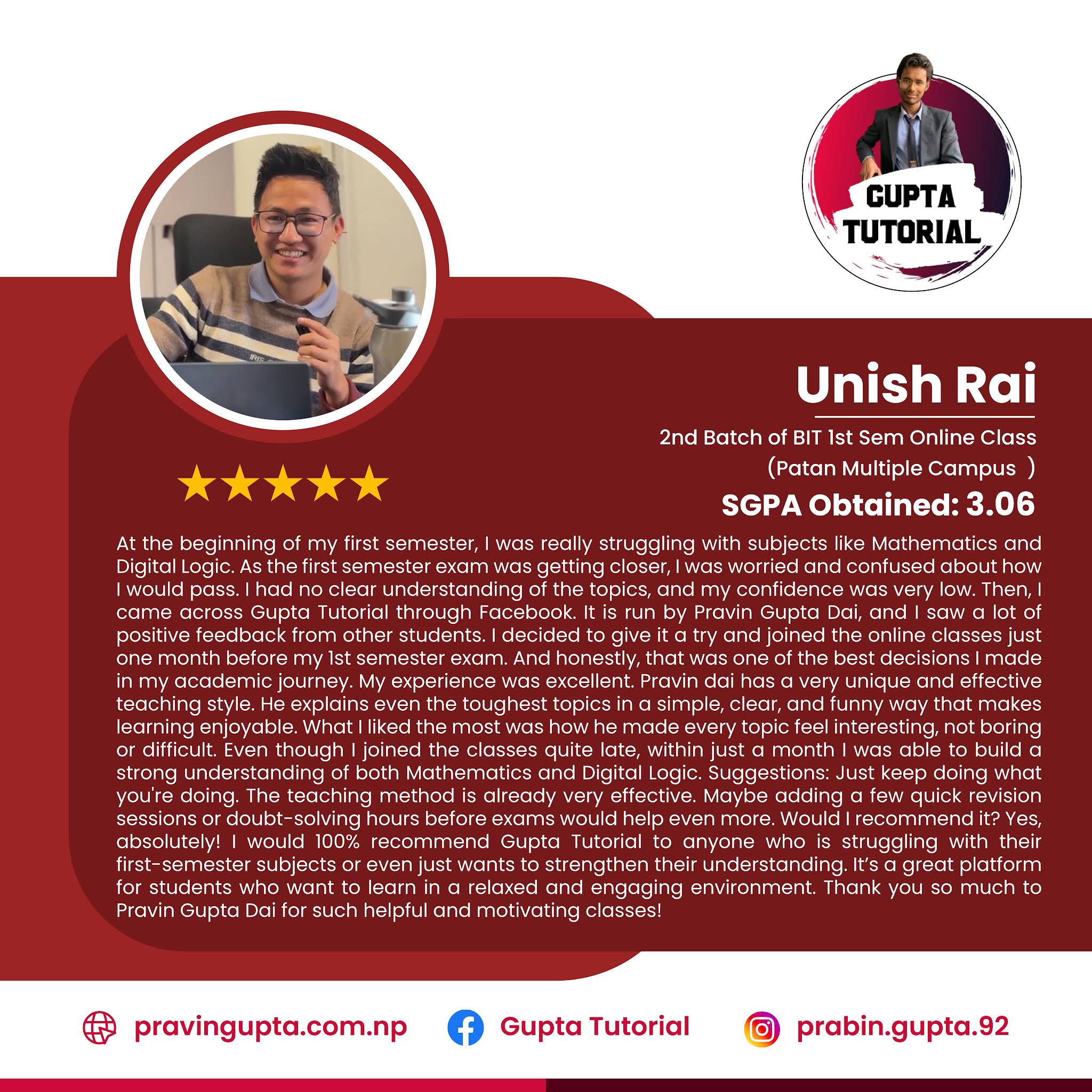 Post from GUPTA TUTORIAL