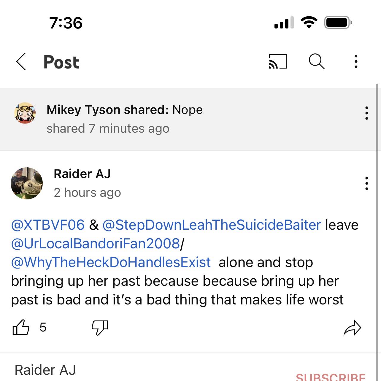 Post from Raider AJ