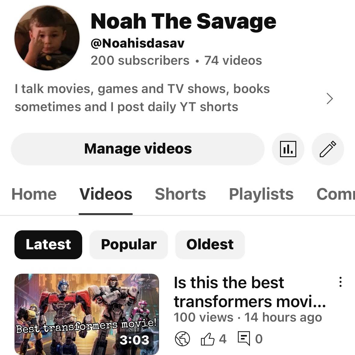 Post from Noah The Savage