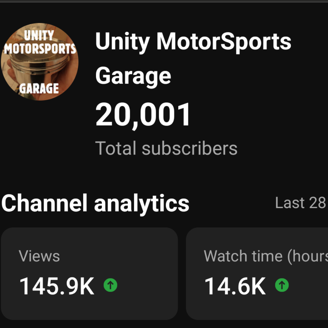 Post from Unity MotorSports Garage