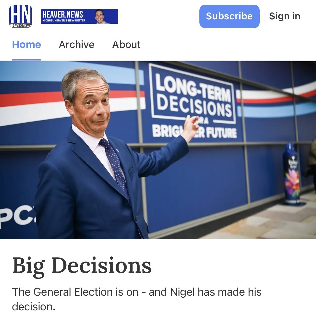 Post from Michael Heaver