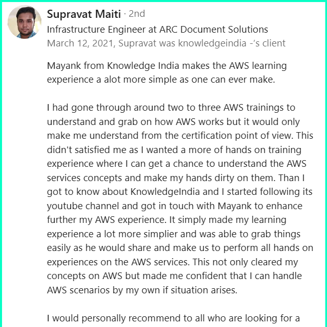 Post from knowledgeindia - LearnCloud