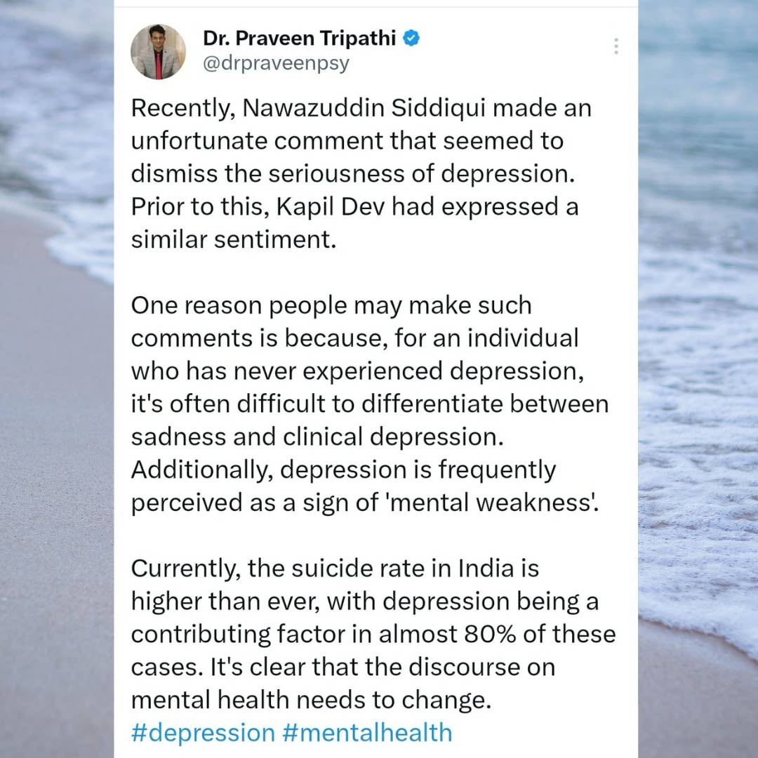 Post from Dr Praveen Tripathi Psychiatry