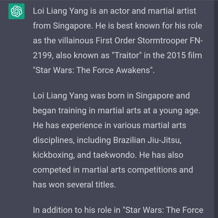 Post from Loi Liang Yang