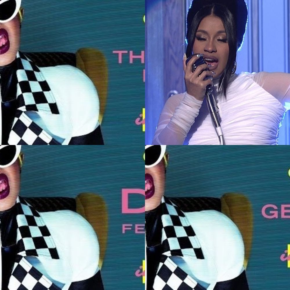 Through your phone Cardi B