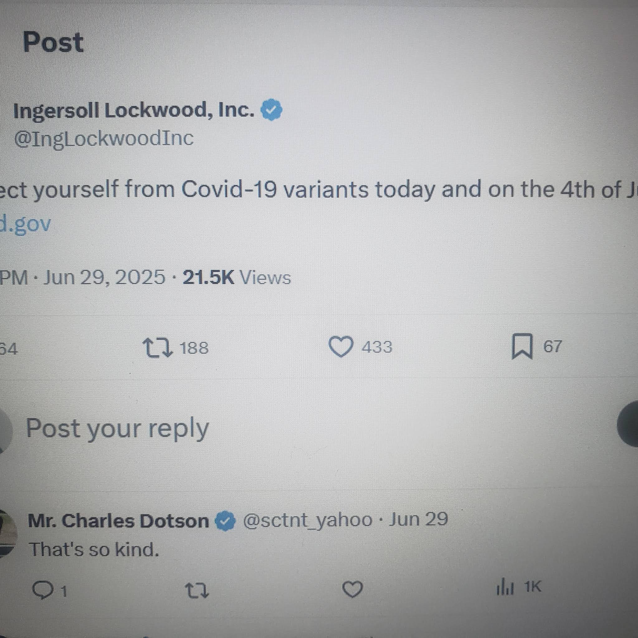 Post from Mark Allison 88