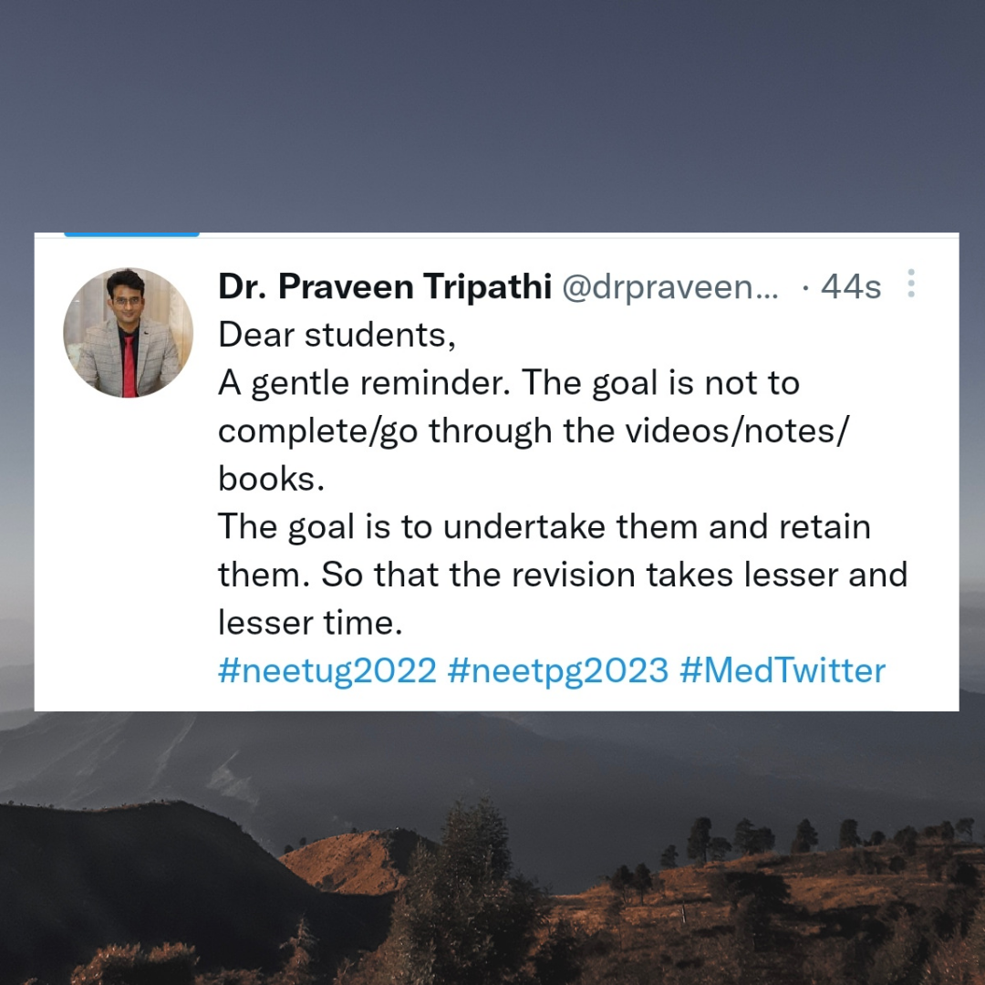 Post from Dr Praveen Tripathi Academics