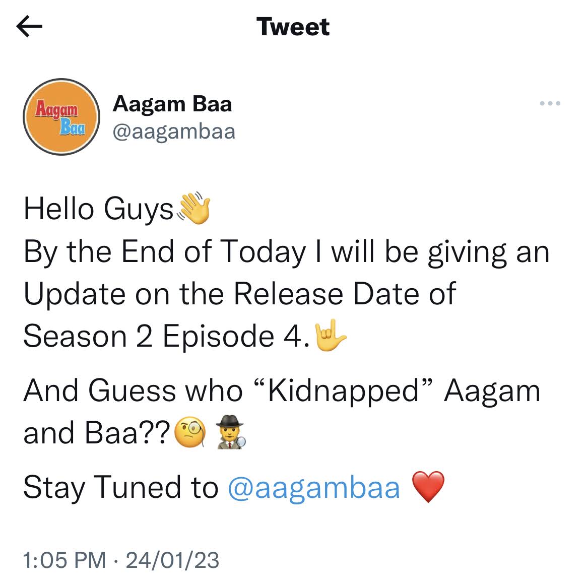 Post from Aagam Baa