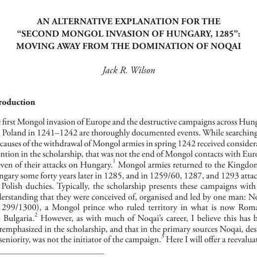 Post from The Jackmeister: Mongol History