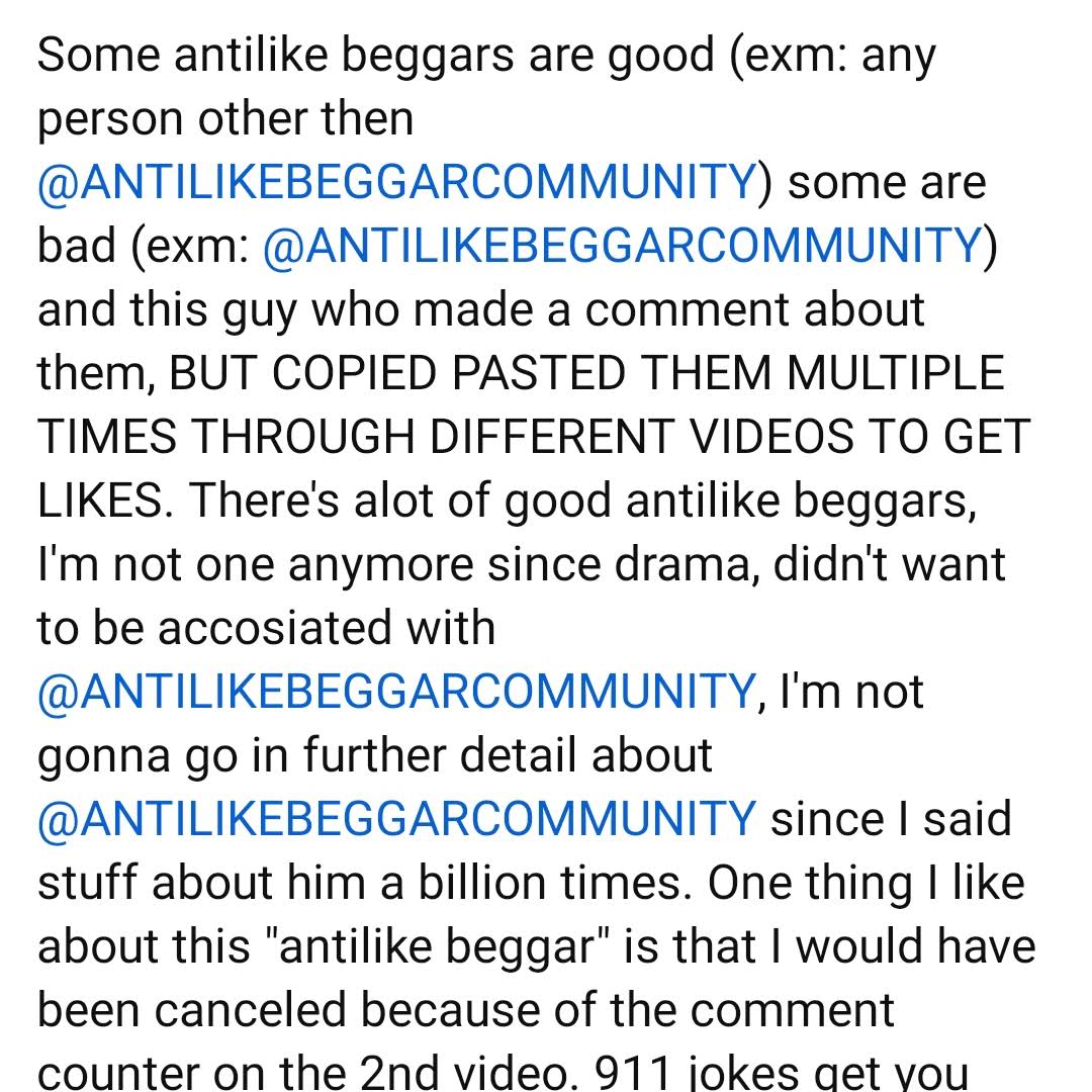 Post from ANTI LIKE BEGGAR COMMUNITY