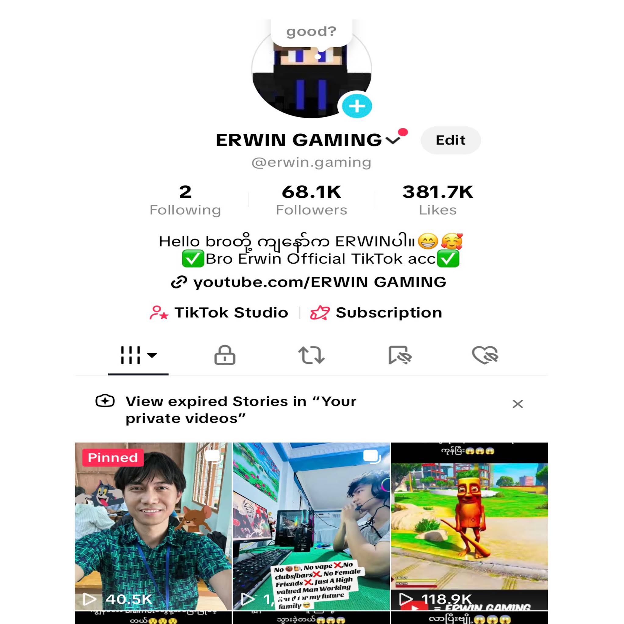 Post from ERWIN GAMING