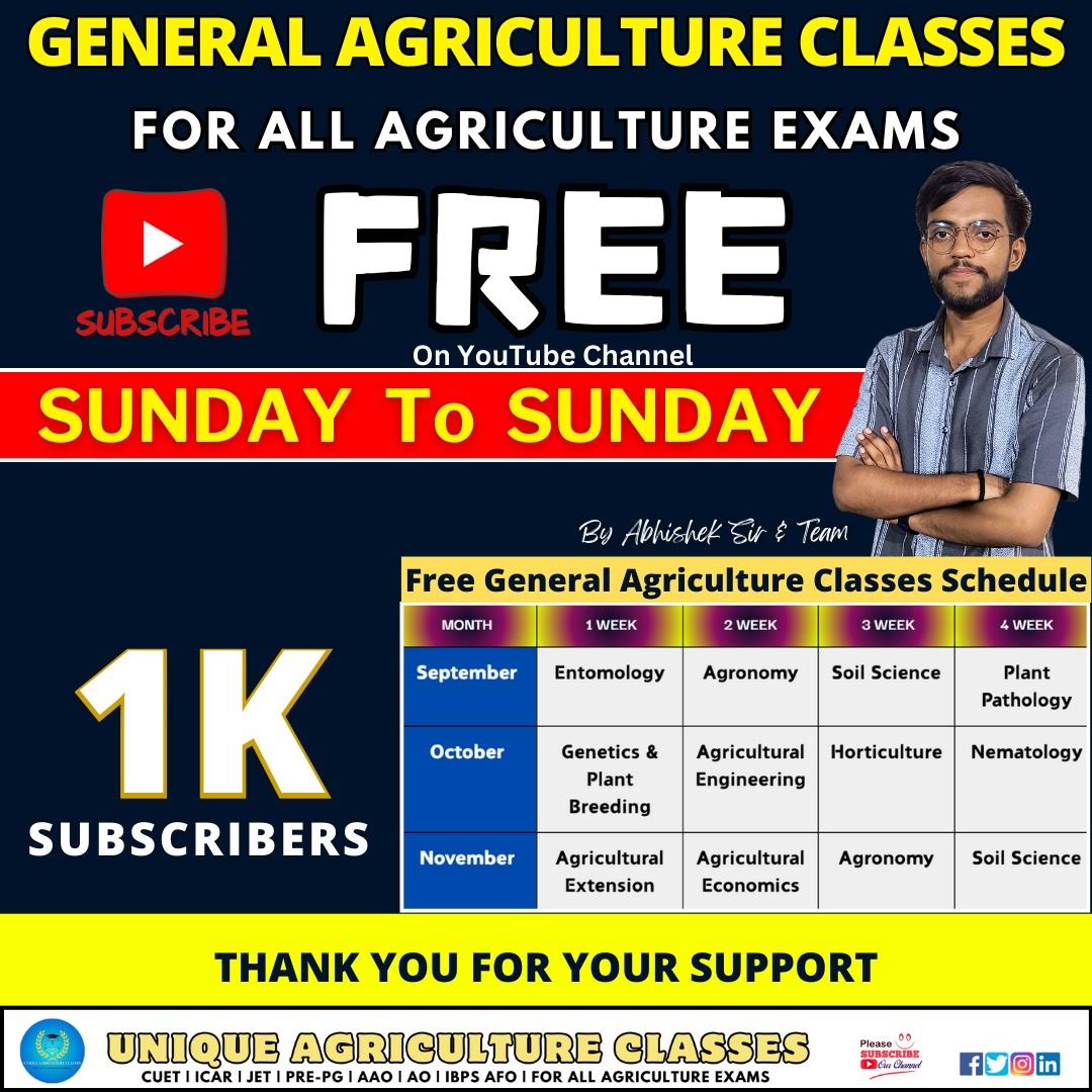 Post from UNIQUE AGRICULTURE CLASSES