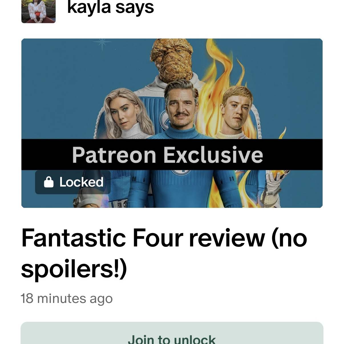 Post from kayla says