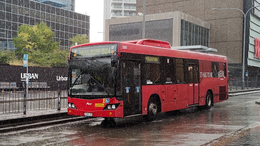 Transit Systems, Busways and CDCNSW buses in the rain at Parramatta ...