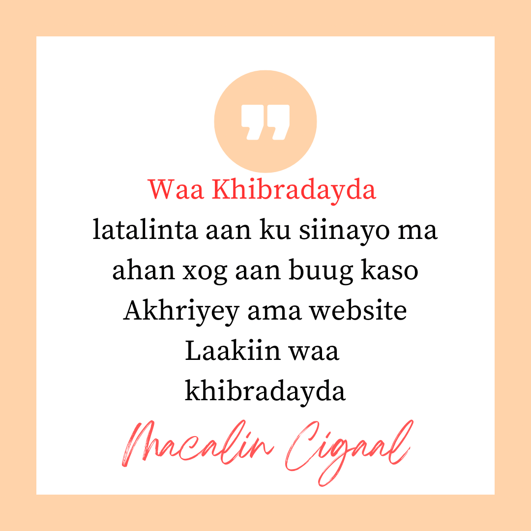 Post from Macalin Cigaal