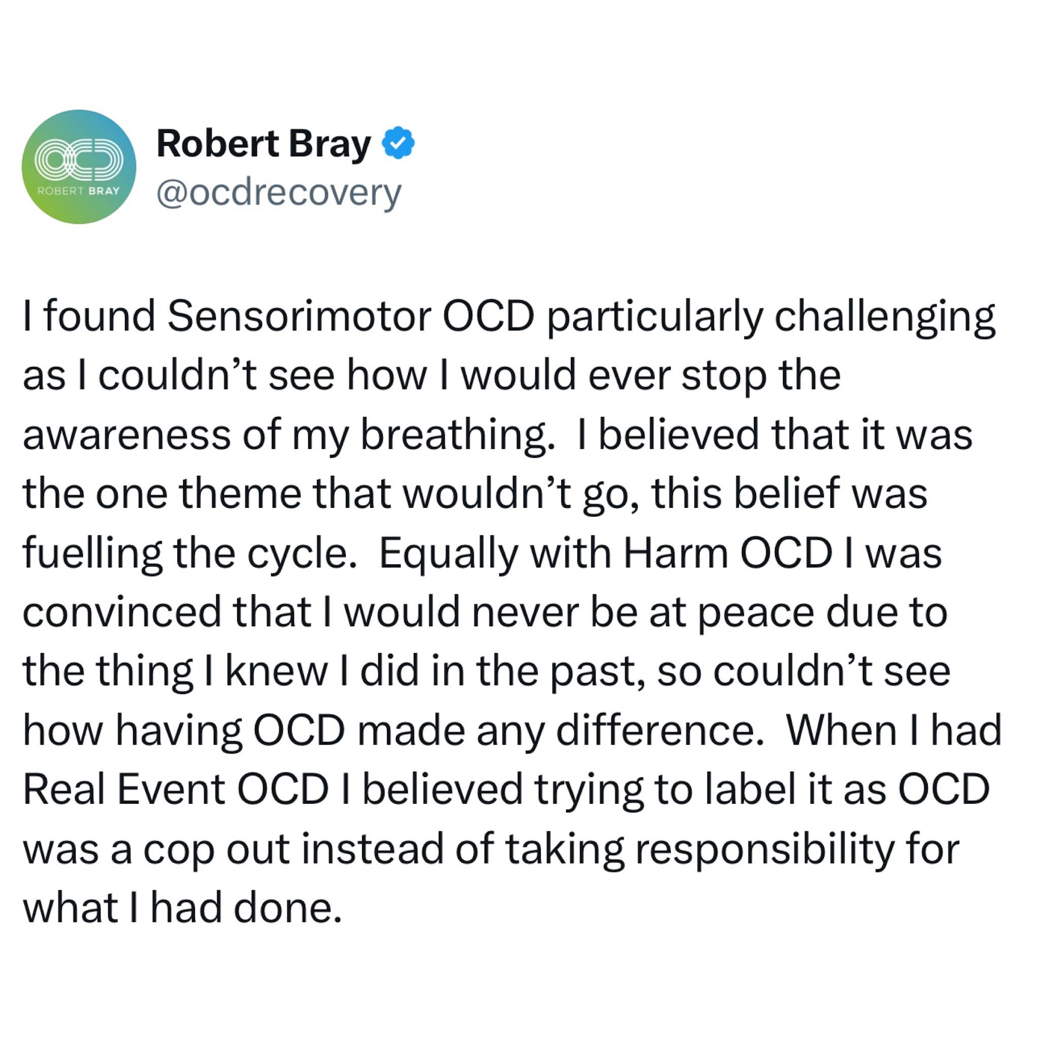 Post from OCD Recovery