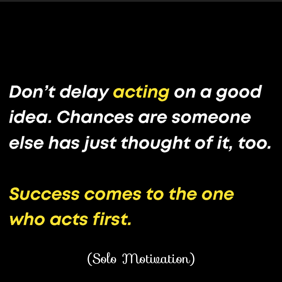 Post from Solo Motivation