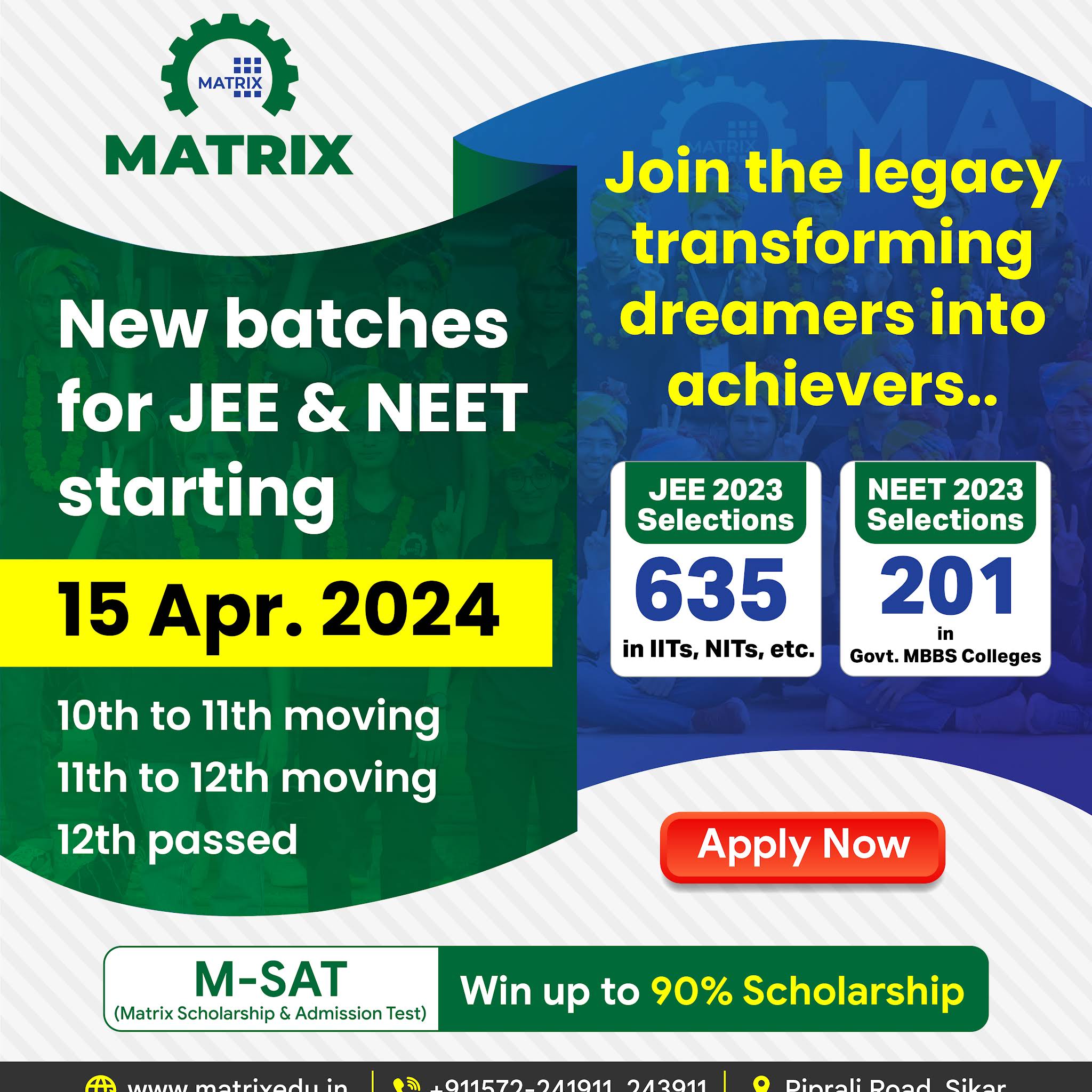 Post from Matrix Sikar : IIT-JEE / NEET Coaching