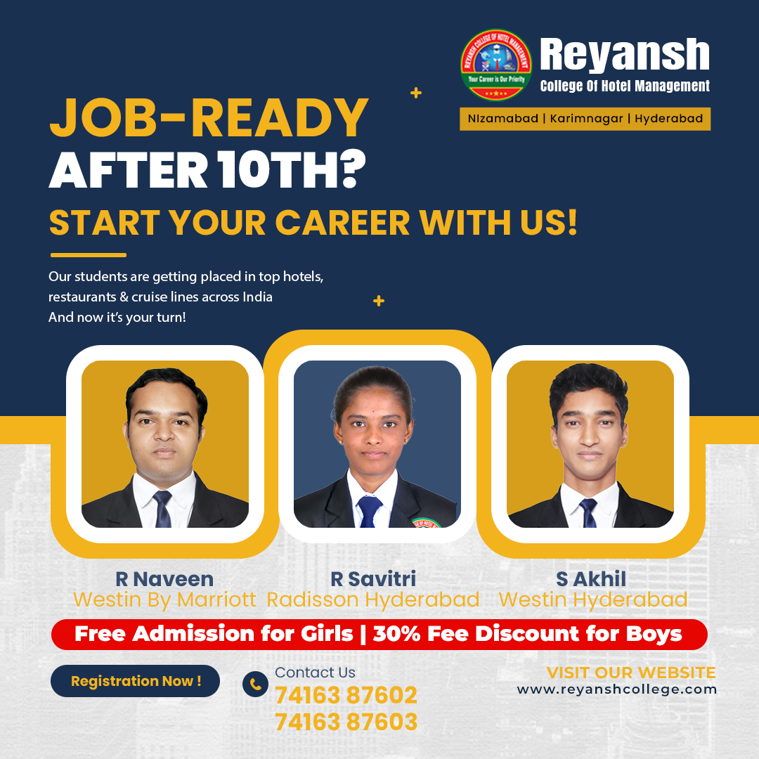 Post from REYANSH COLLEGE OF HOTEL MANAGEMENT