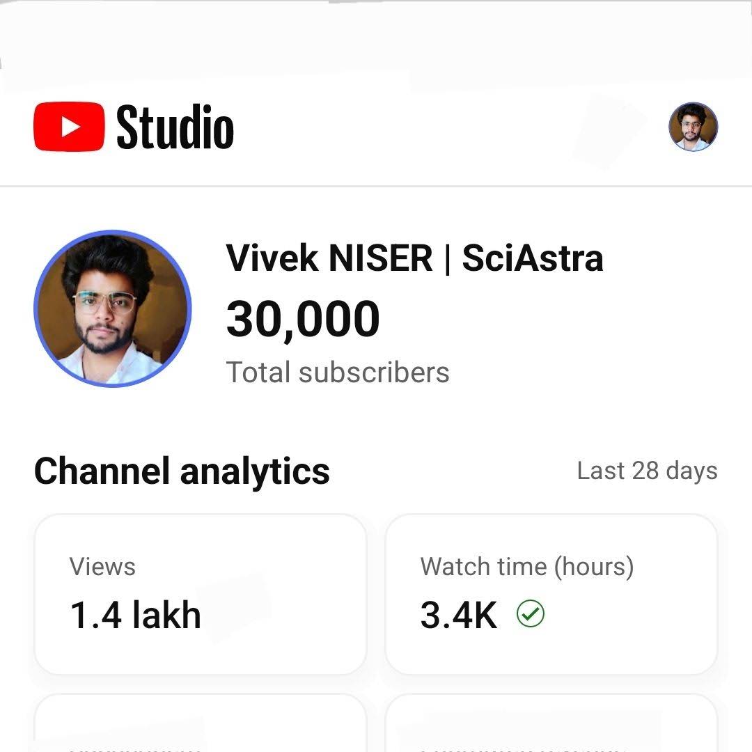 Post from Vivek NISER | SciAstra