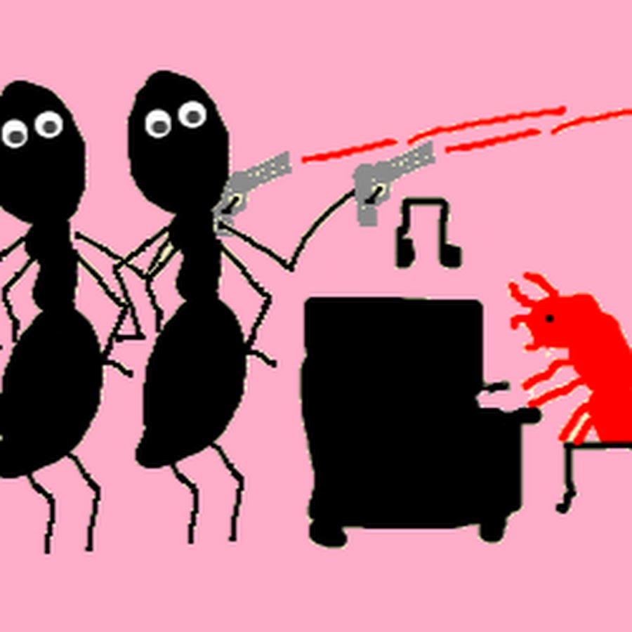 Two ants with guns, but there's a piano now - YouTube