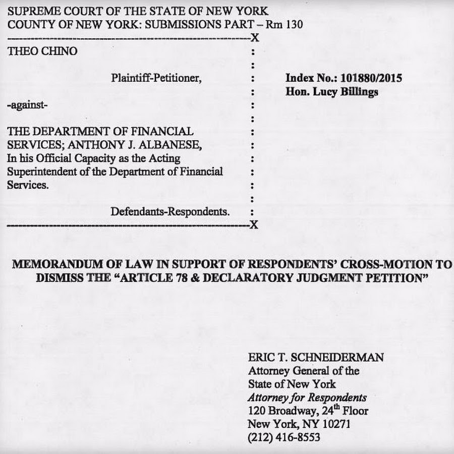 Article 78 Against NYDFS - YouTube