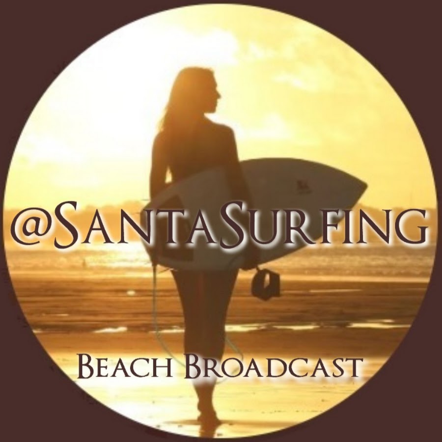 Santa Surfing Beach Broadcast - YouTube
