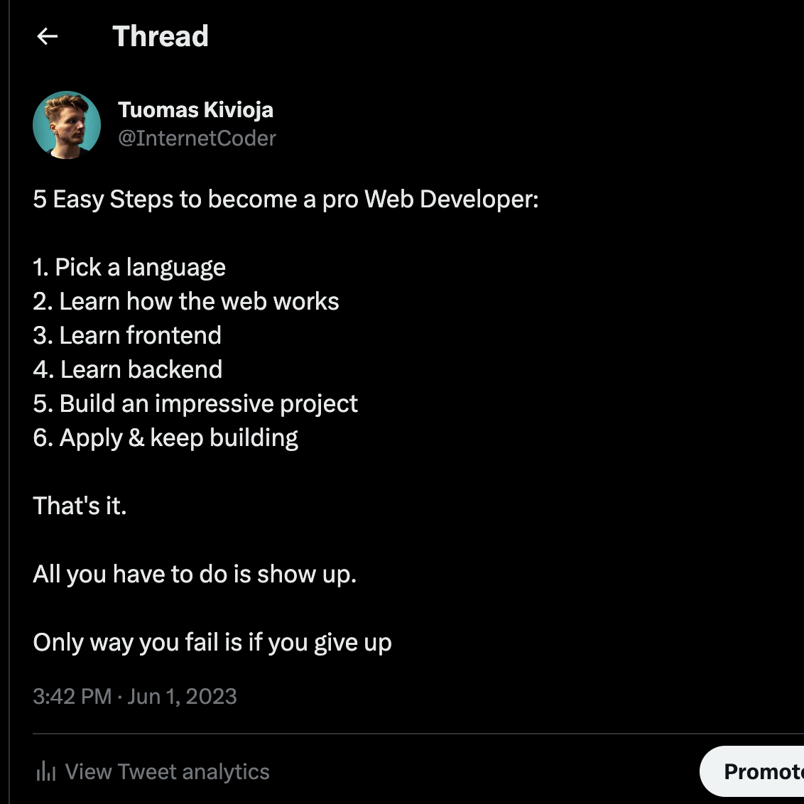 Post from Internet Made Coder