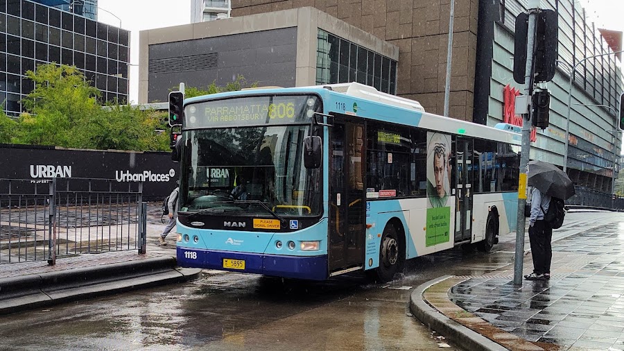 Transit Systems, Busways and CDCNSW buses in the rain at Parramatta ...