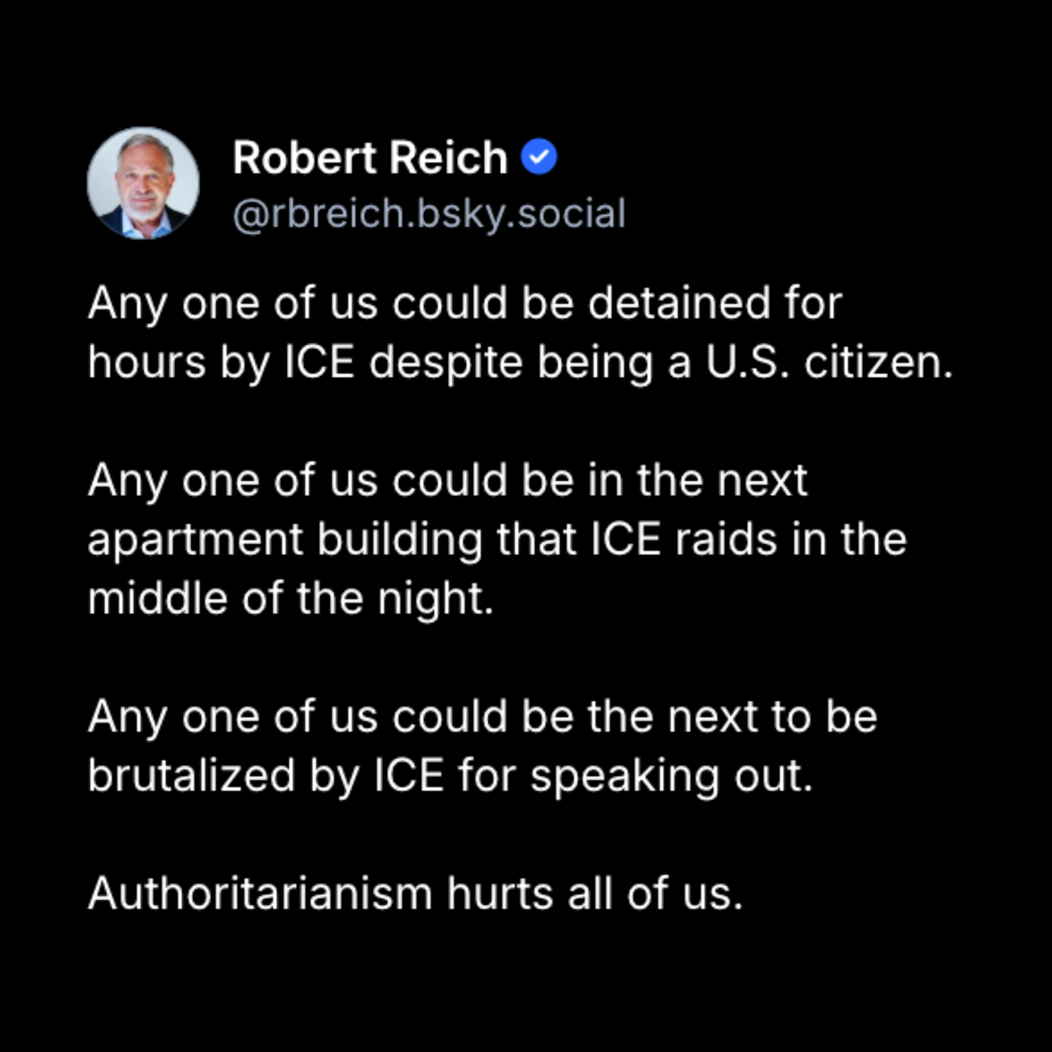 Post from Robert Reich