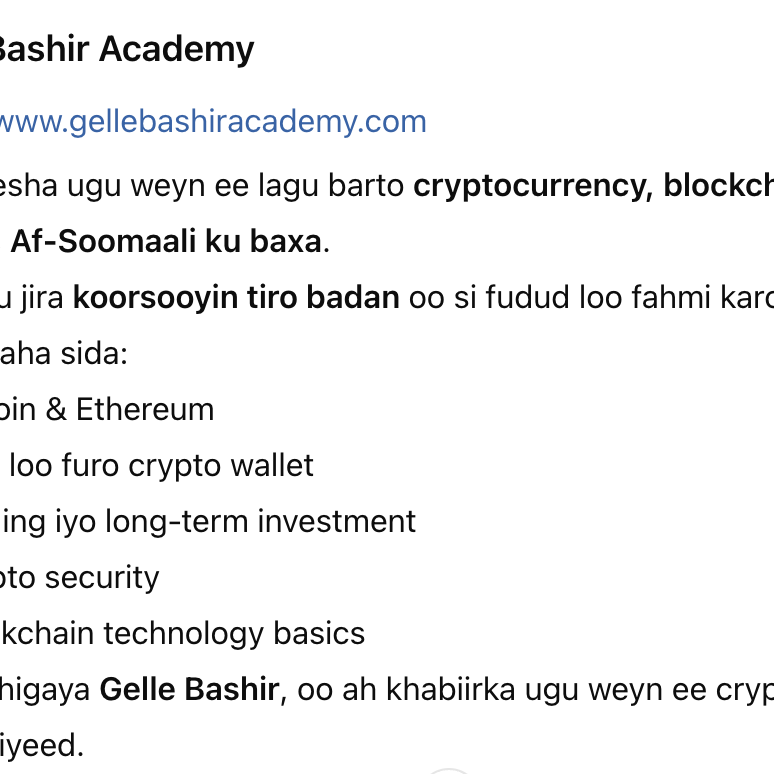 Post from Gelle Bashir