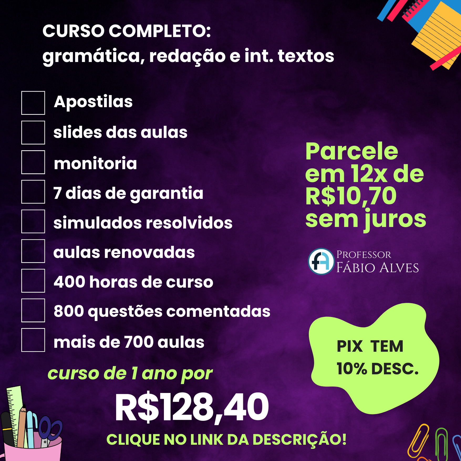 Post from GramáticaEmVídeo - Prof. Fábio Alves