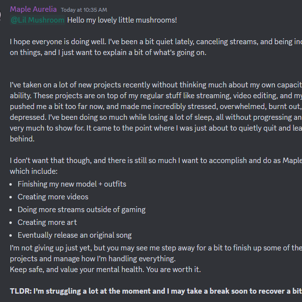 Post from Maple Aurelia Ch.