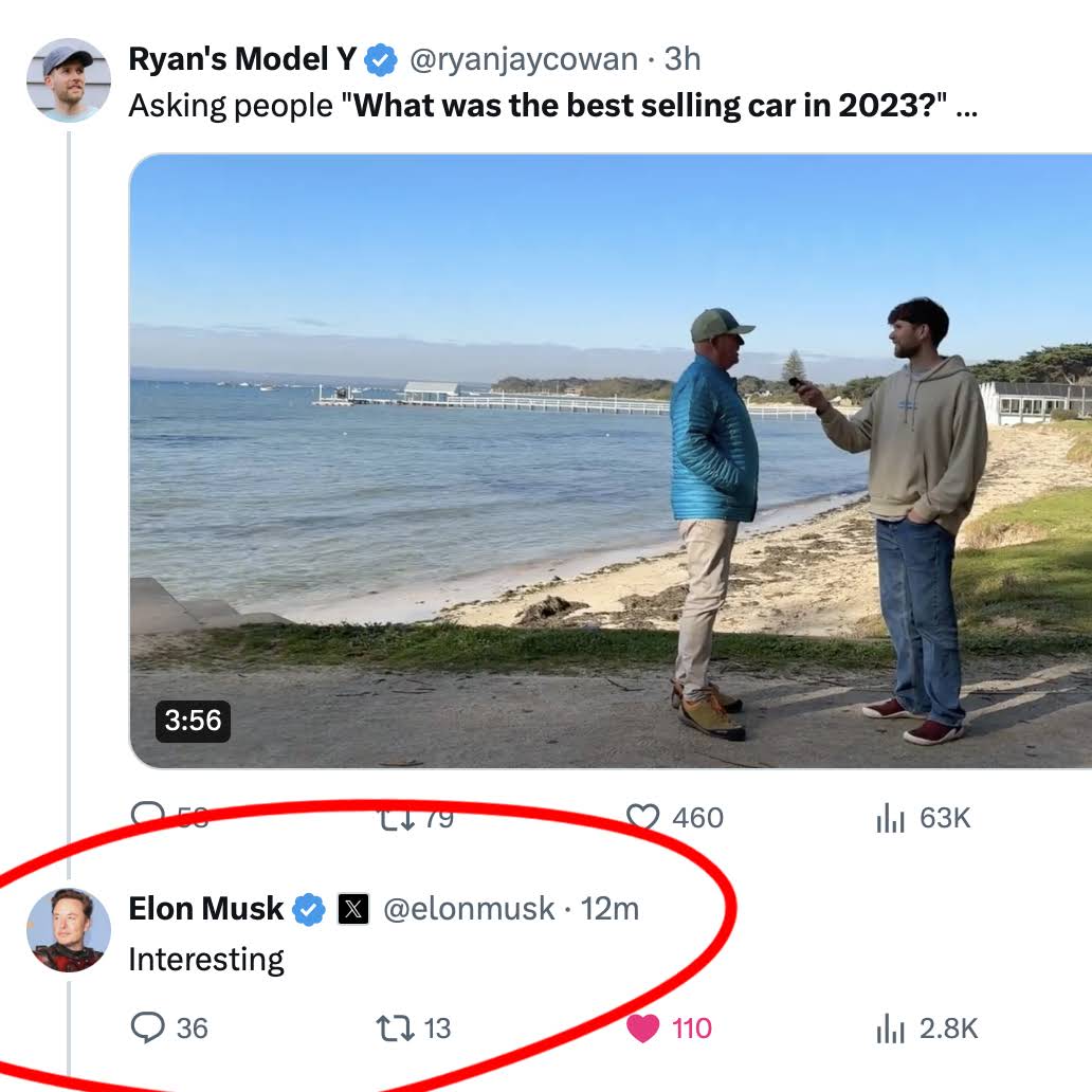 Post from Ryan's Model Y