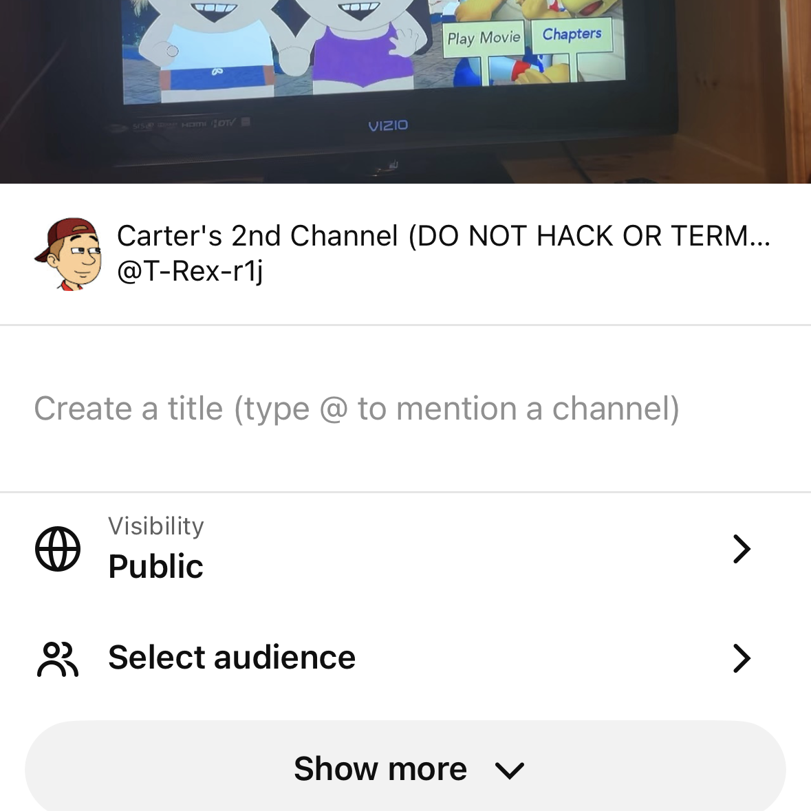 Post from Carter's 2nd Channel (DO NOT HACK OR TERMINATE)