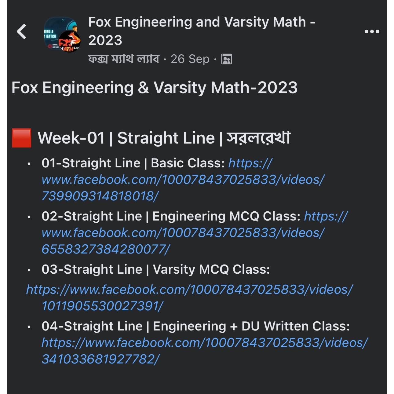 Post from Fox Math Lab