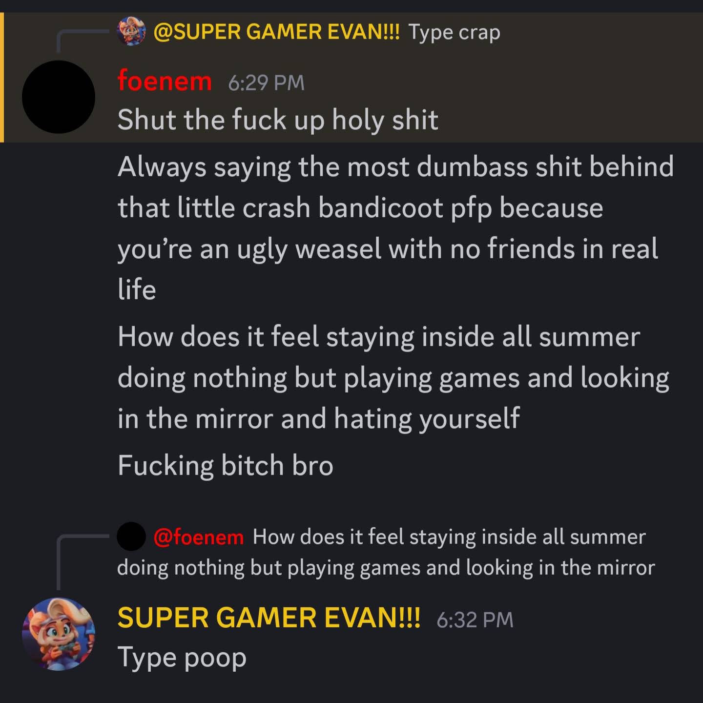 Post from Super Gamer Evan