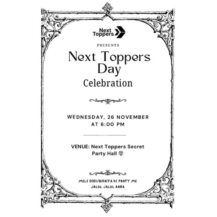 Post from Next toppers Series