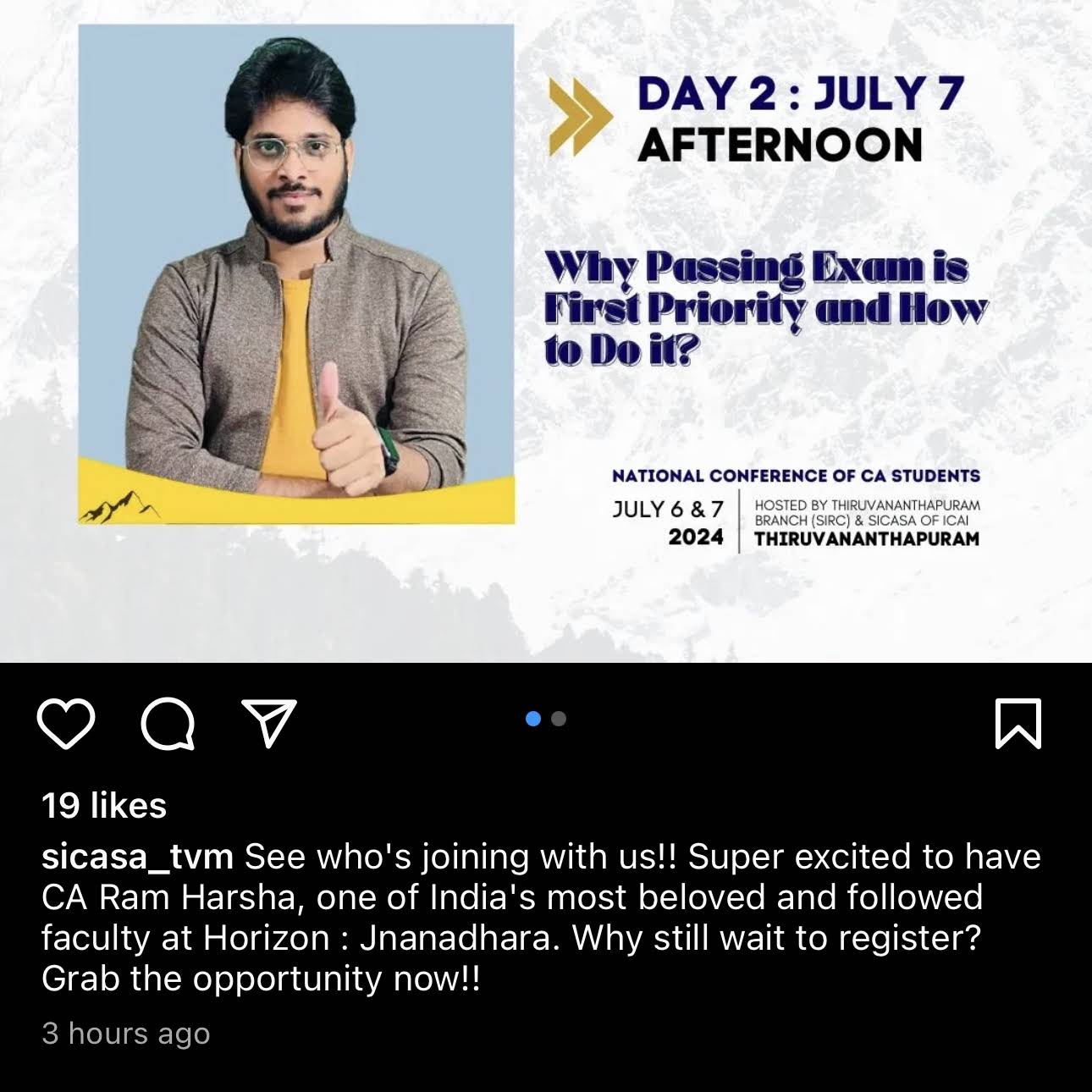 Post from CA Ram Harsha