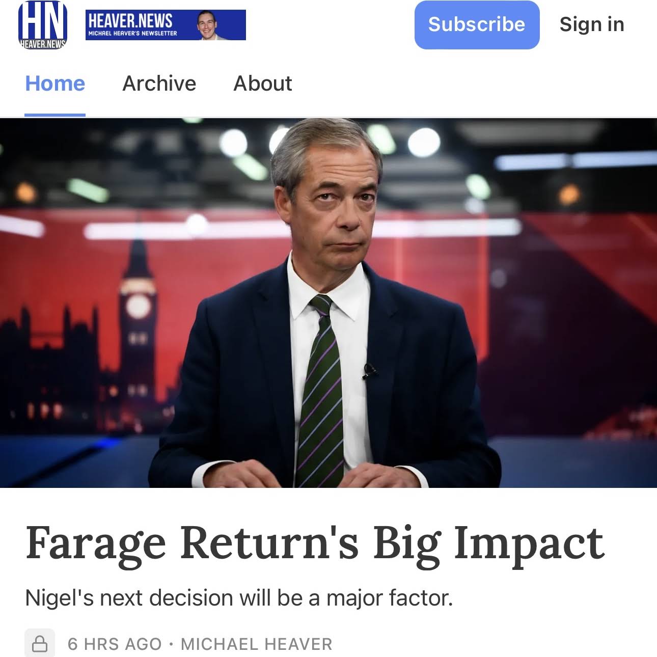 Post from Michael Heaver