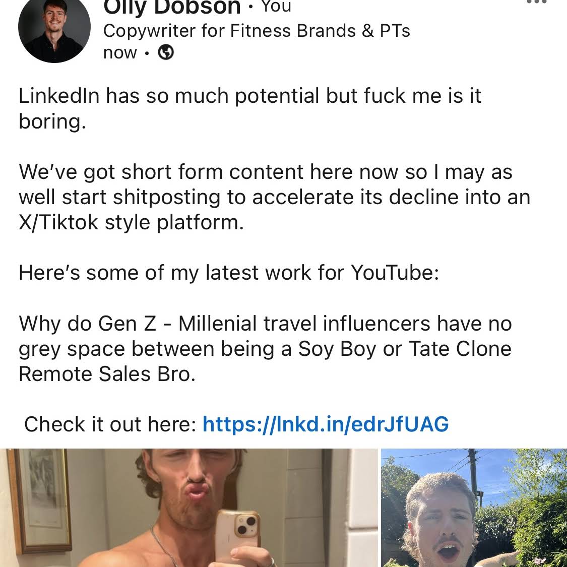 Post from Olly Dobson