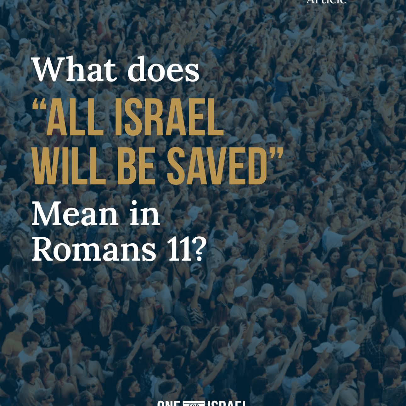 Post from ONE FOR ISRAEL Ministry