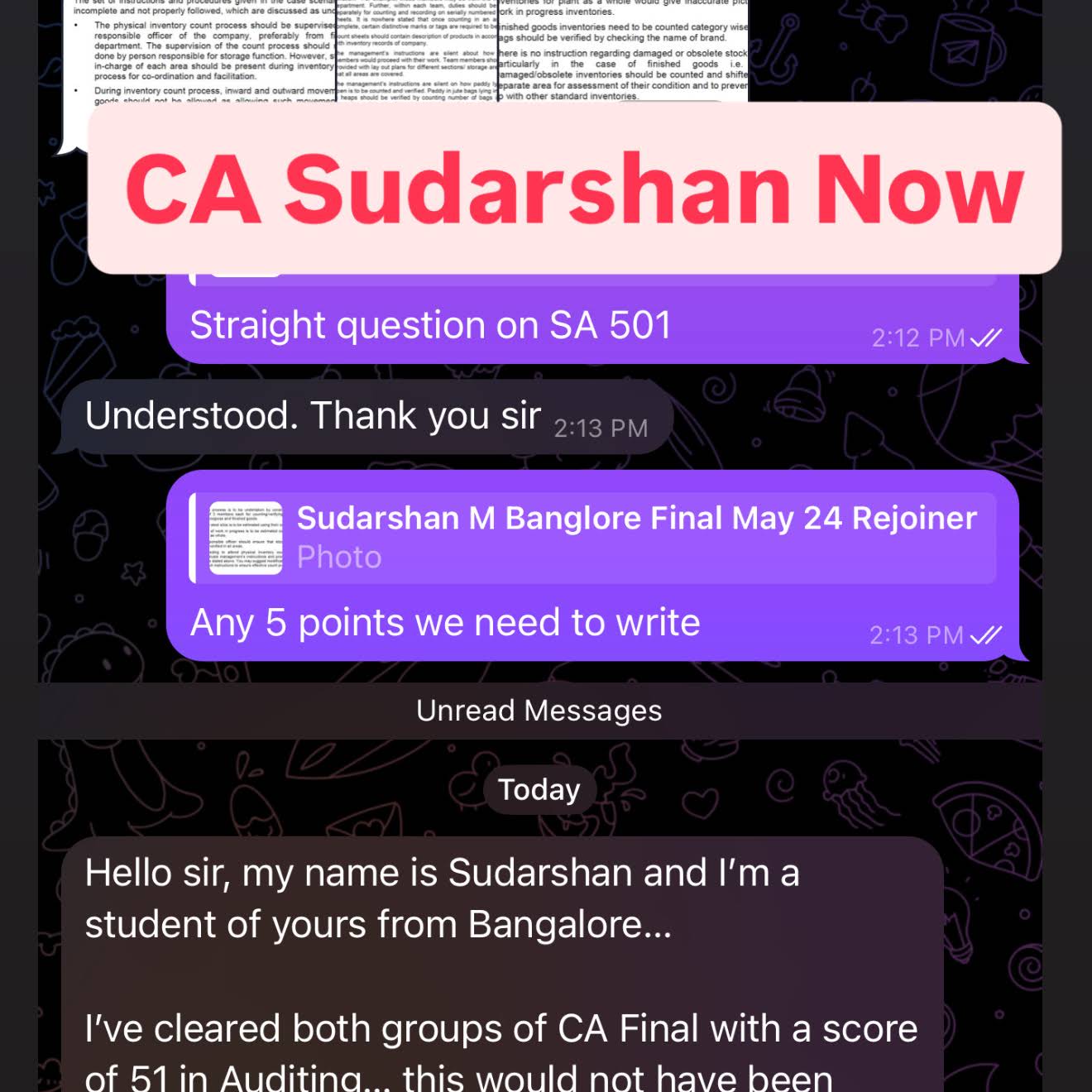 Post from CA Ram Harsha