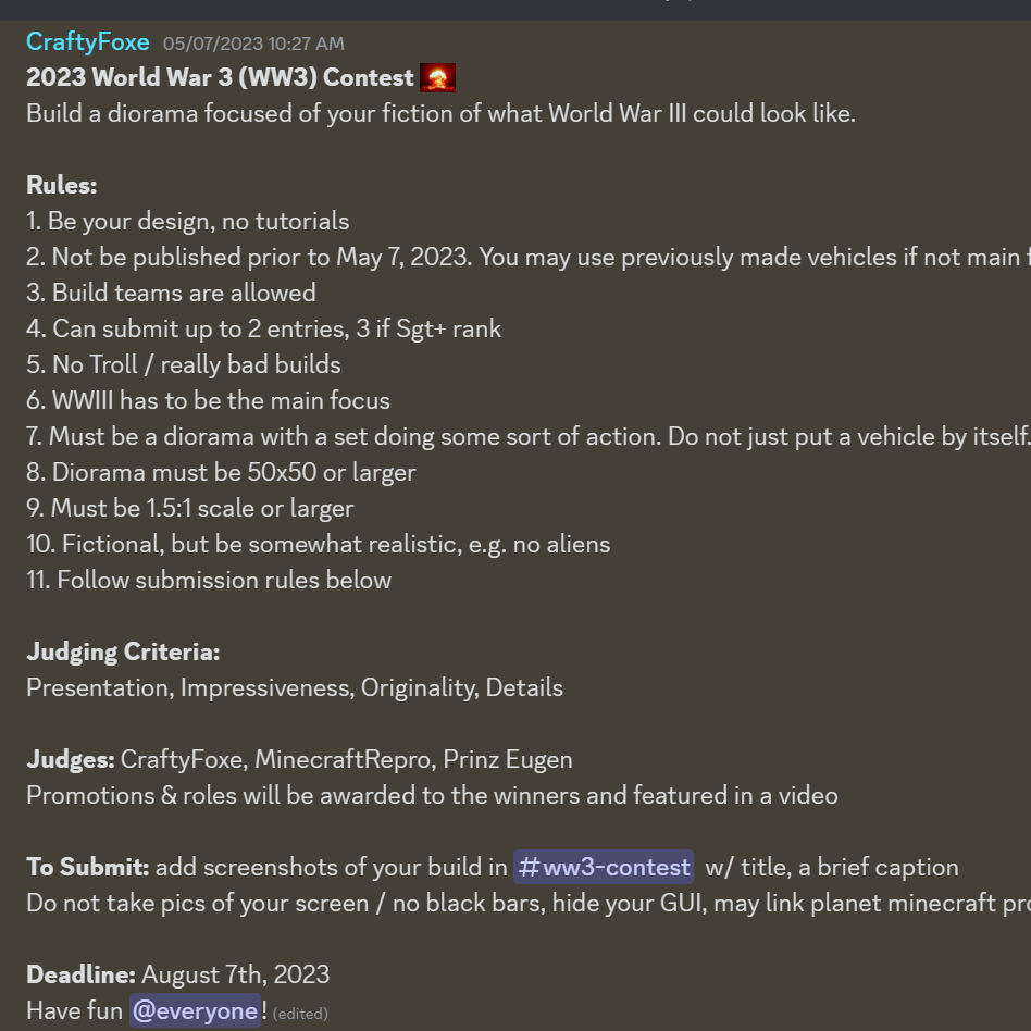 Post from MC Military Force