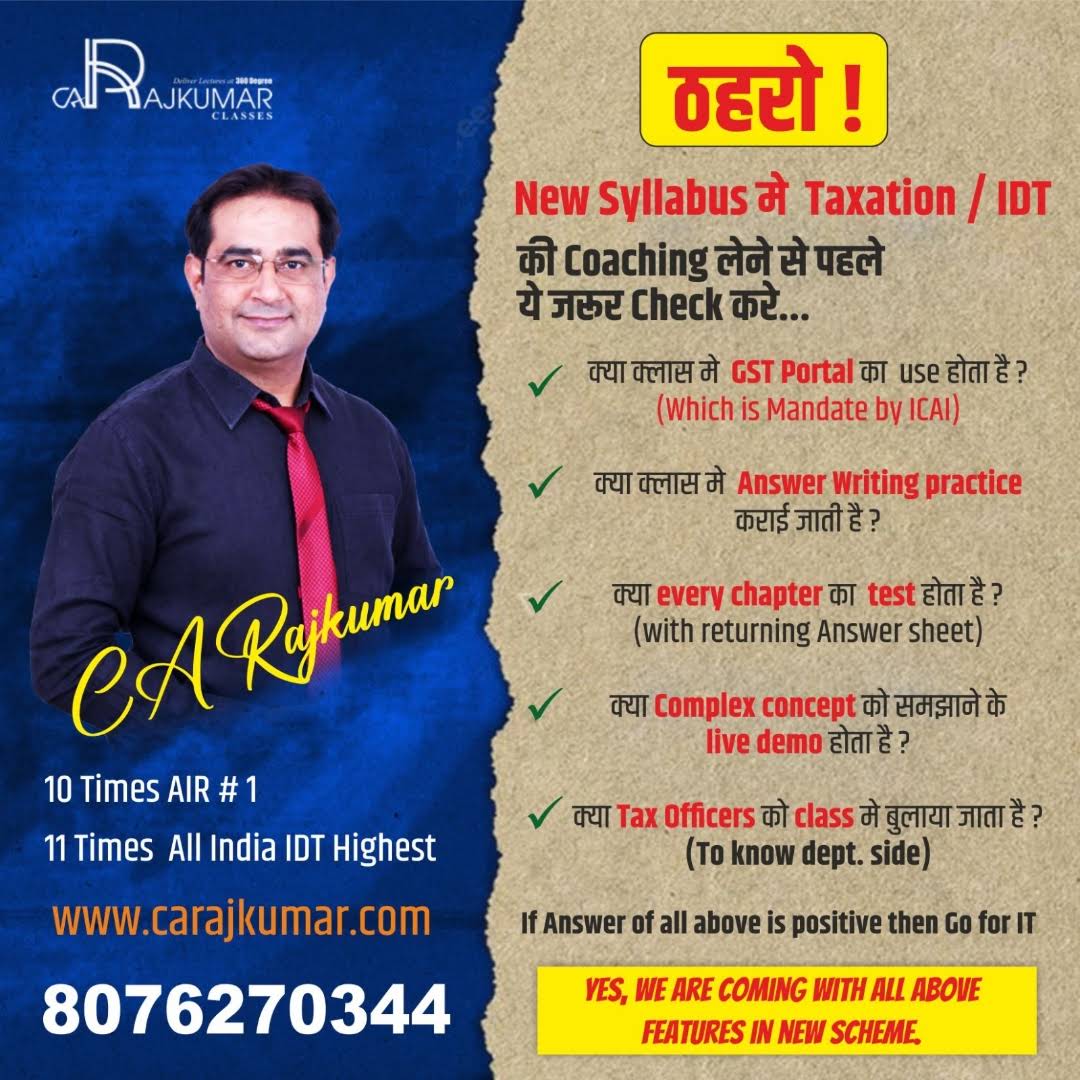 Post from CA RAJKUMAR CLASSES