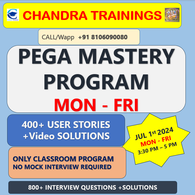 Post from Chandra PEGA Trainings