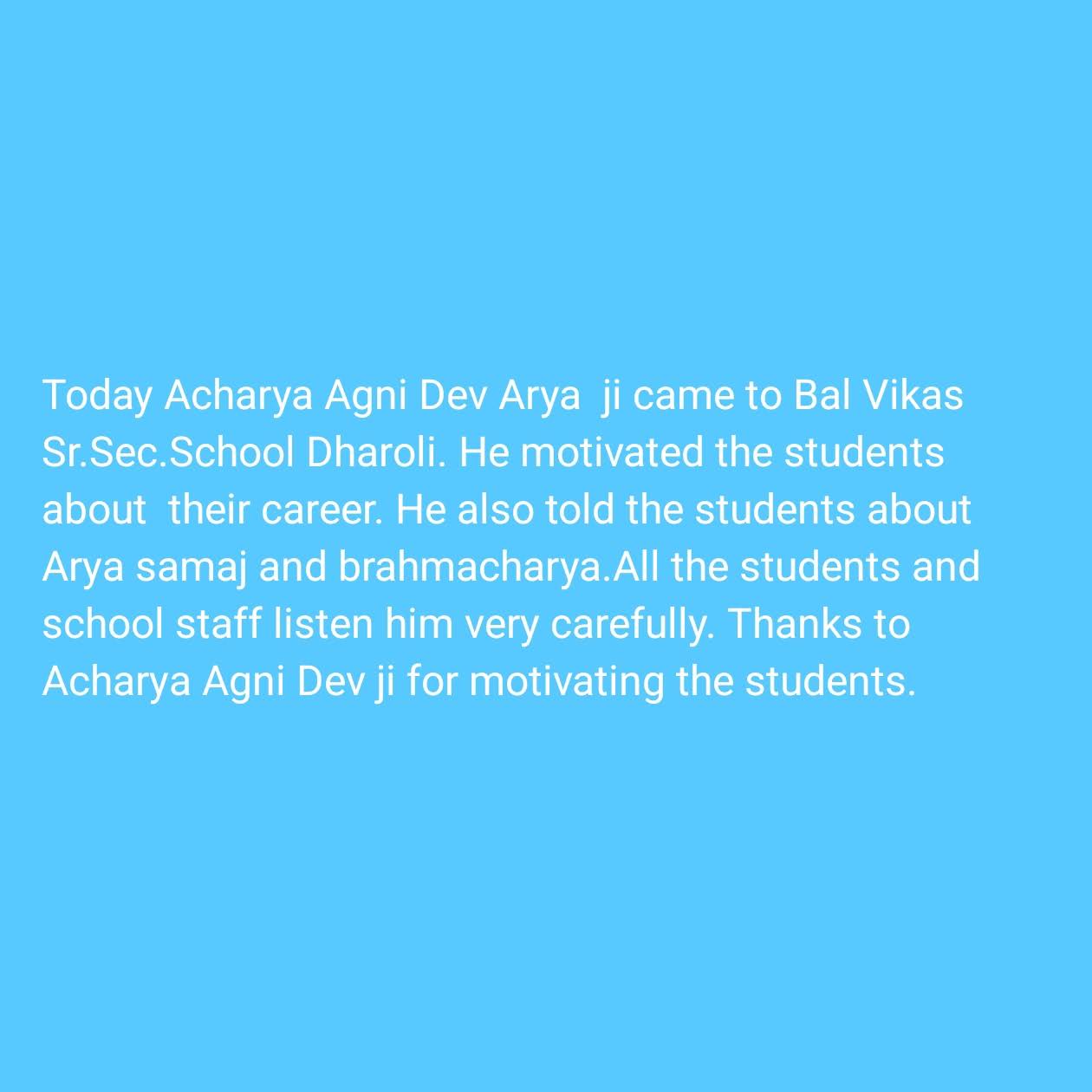 Post from Agni Dev Arya