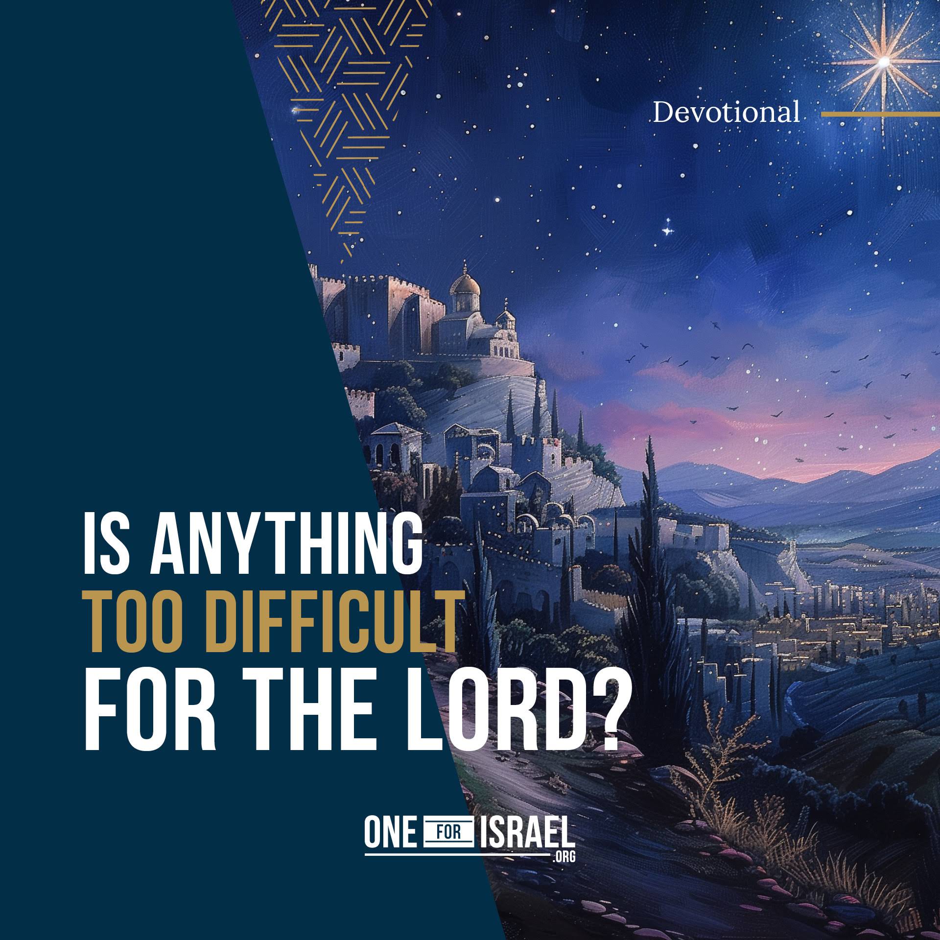 Post from ONE FOR ISRAEL Ministry