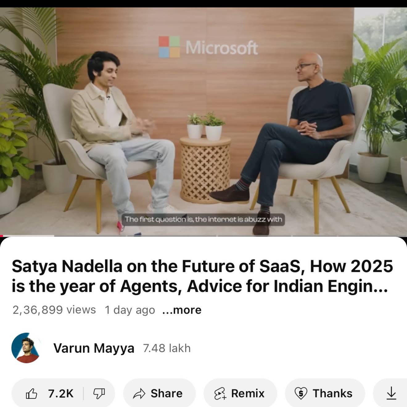 Post from Varun Mayya