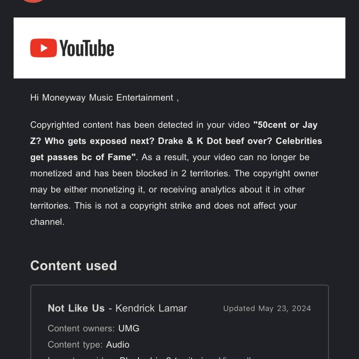 Post from Moneyway Music Entertainment